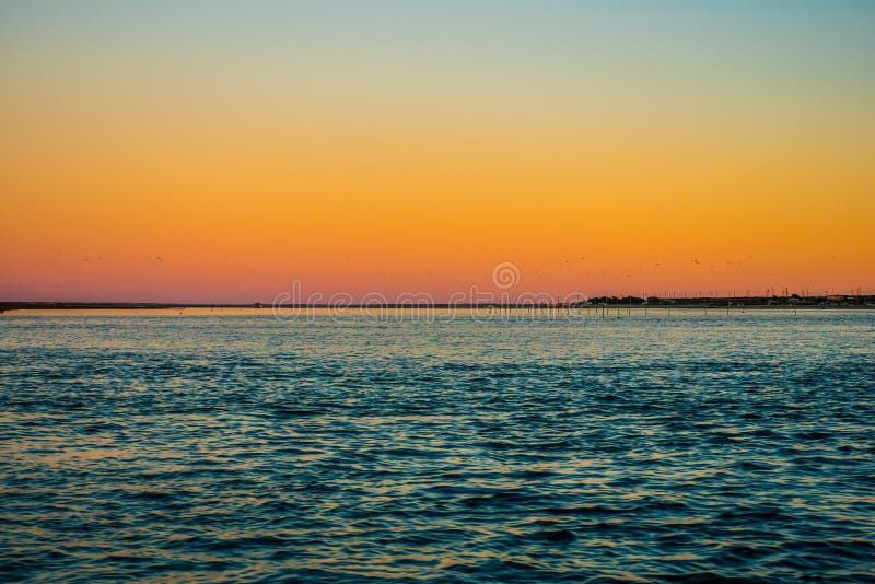 Colorful Sunset in Faro S Pier Stock Photo - Image of editorial ...