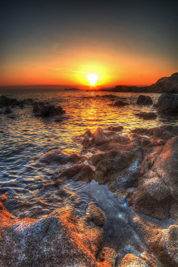 Colorful sunset in hdr stock photo. Image of landscape - 63499970