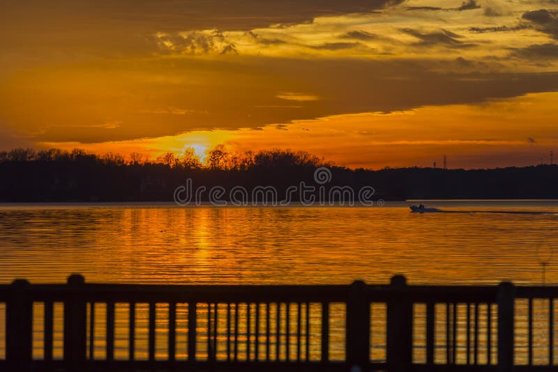 Colorful Sunset at the Lake Stock Photo - Image of morning, color: 64508264