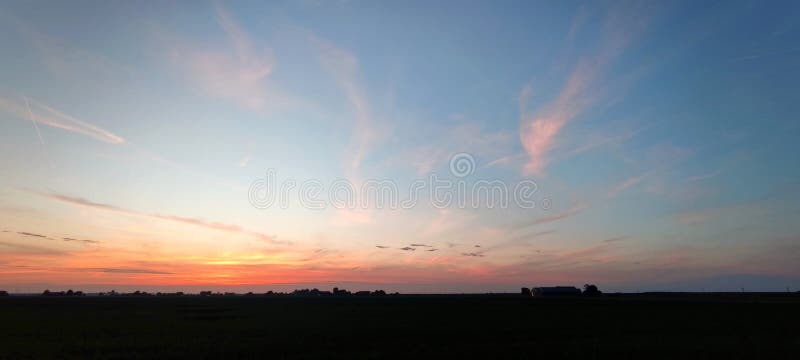 Colorful Sunset Over the Great Plains Stock Image - Image of horizon ...