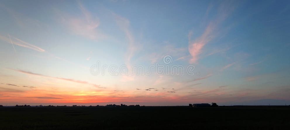 Colorful Sunset Over the Great Plains Stock Image - Image of horizon ...