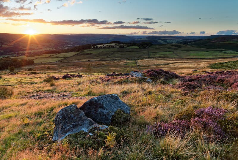 Colorful Sunset Over the Moors Stock Photo - Image of autumn ...