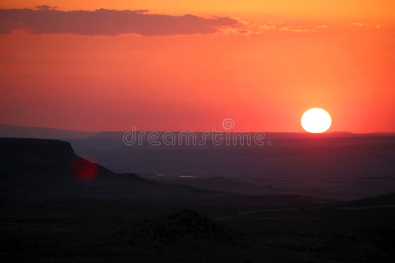 Colorful Sunset Over the Mountains on a Clear Day Stock Image - Image ...