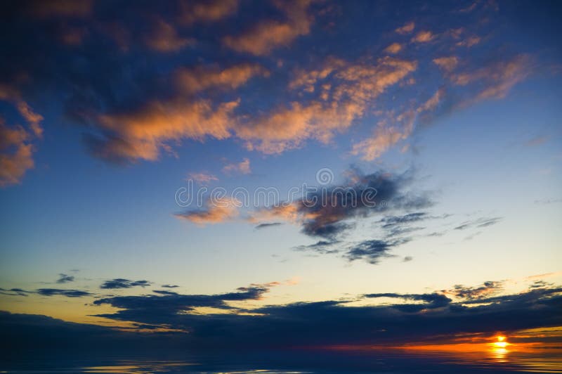 Colorful Sunset Over Ocean. Stock Photo - Image of ocean, dusk: 25838138