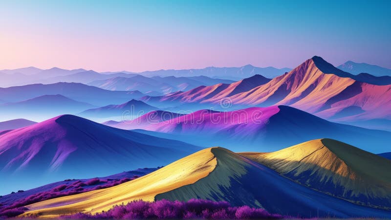 Majestic Sunrise Over Rolling Mountain Ranges Stock Photos - Free ...