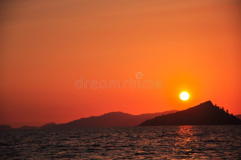 Colorful Sunset Over Water Surface Stock Image - Image of scenics ...