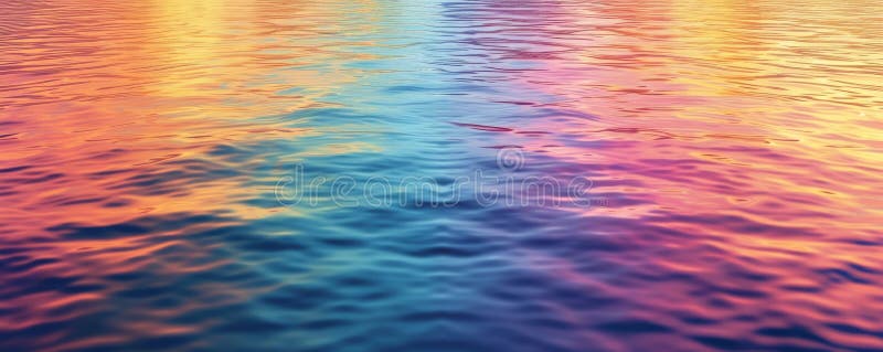 Colorful Sunset Reflecting on Calm Water Surface Stock Image - Image of ...