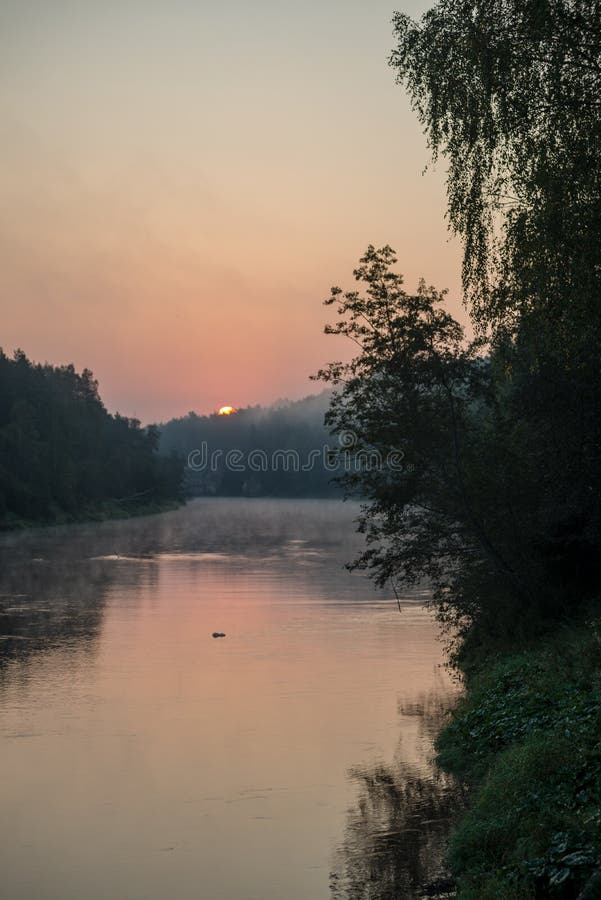 Colorful Sunset on the River Stock Image - Image of evening, fall ...