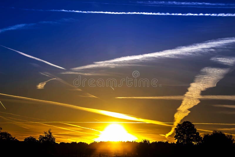 Colorful sunset sky stock image. Image of cloud, sunbeam - 92330675