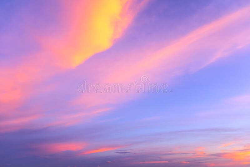 Colorful Sunset Sky in Twilight Stock Photo - Image of cloudy, scenic ...