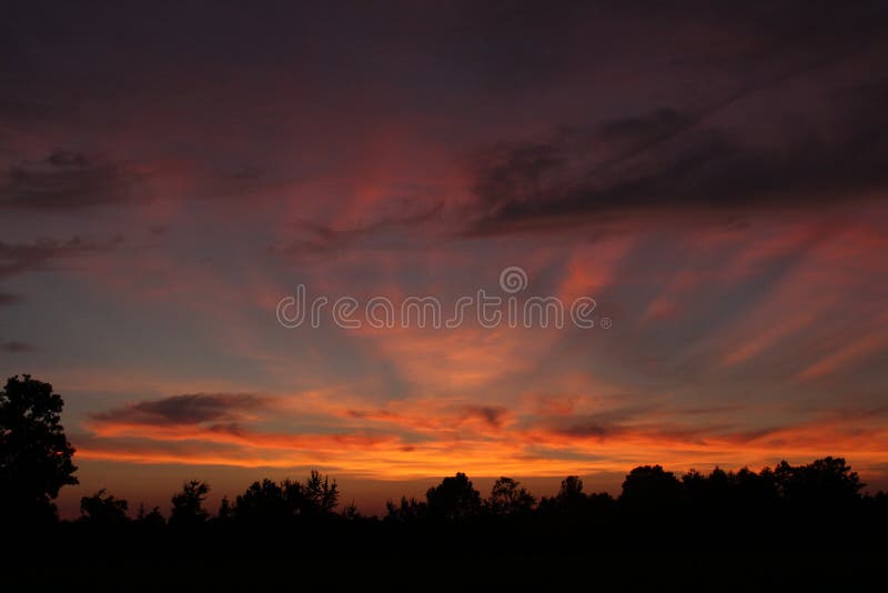 Colorful sunset stock image. Image of setting, glow, horizon - 66437369