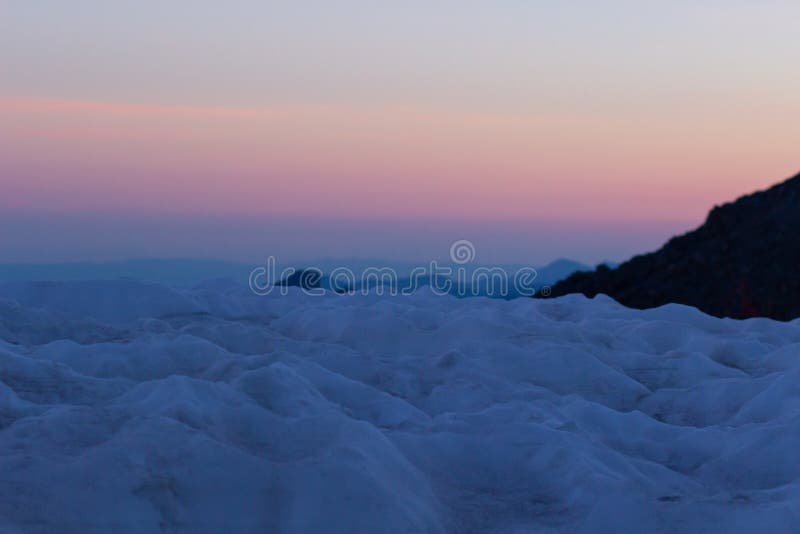 Colorful Sunset on Top of Mountain Alps Stock Image - Image of sunset ...