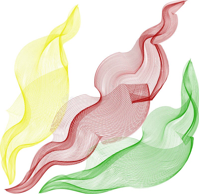 Colorful Surface Vector Abstract Design Element.Transparent,wavy Lines ...