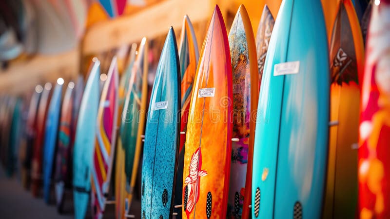 Colorful Surfing Equipment for Ultimate Thrills. Generative Ai Stock ...