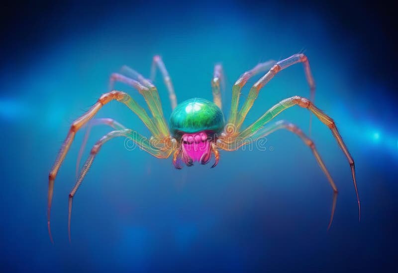 A Colorful, Surreal Spider-like Creature with a Glowing Stock ...