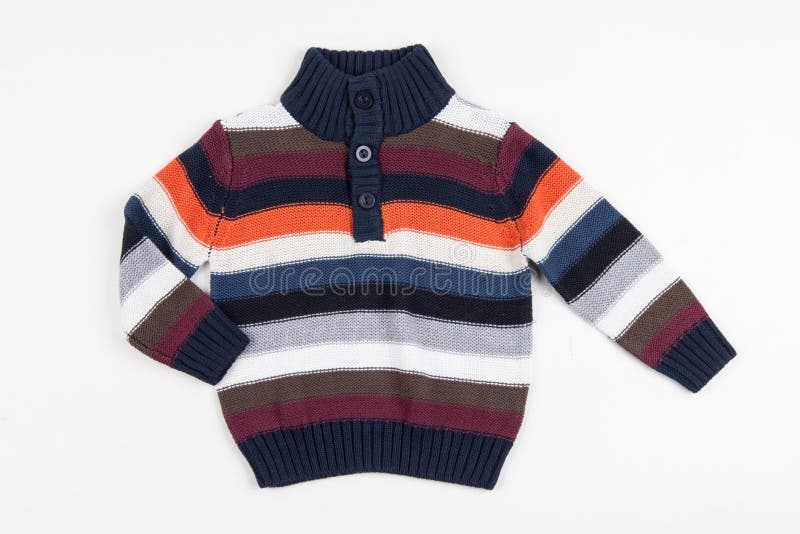 Colorful Sweater for Children Stock Image - Image of soft, striped ...