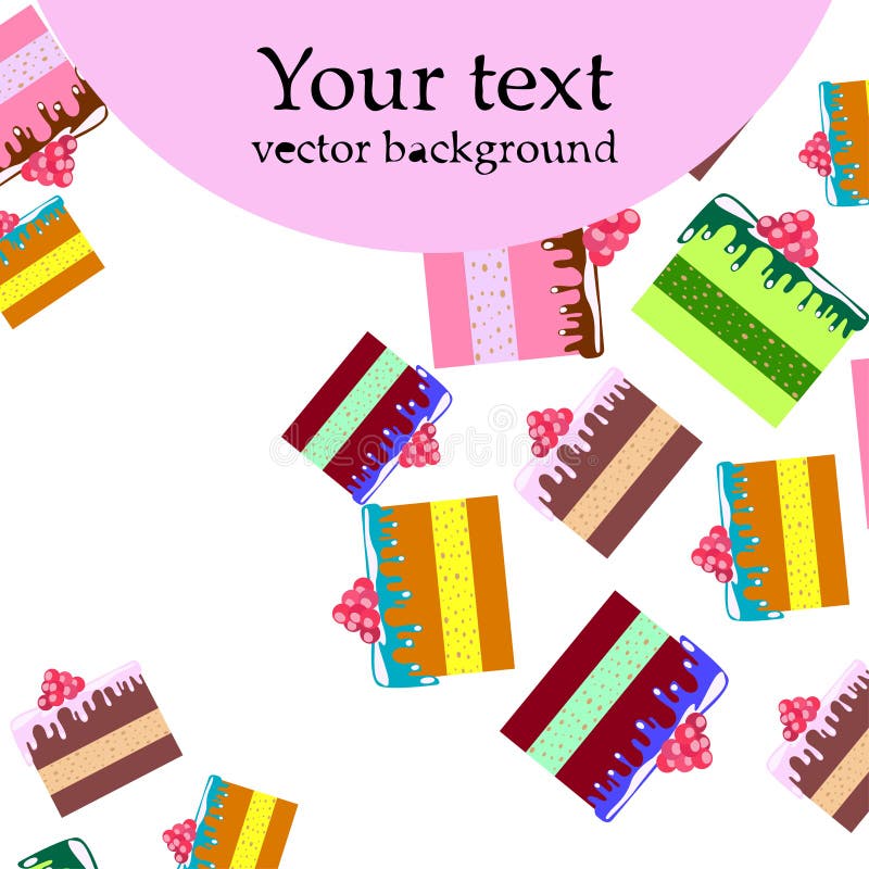 Colorful Sweet Cakes Slices Pieces Vector Illustration Stock Vector ...