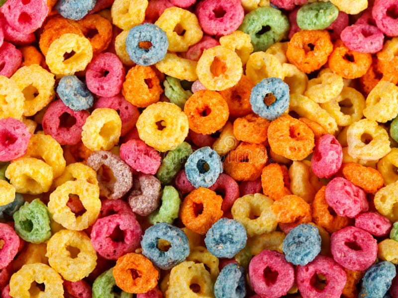 Colorful Sweet Cereal Rings Background Stock Illustration ...