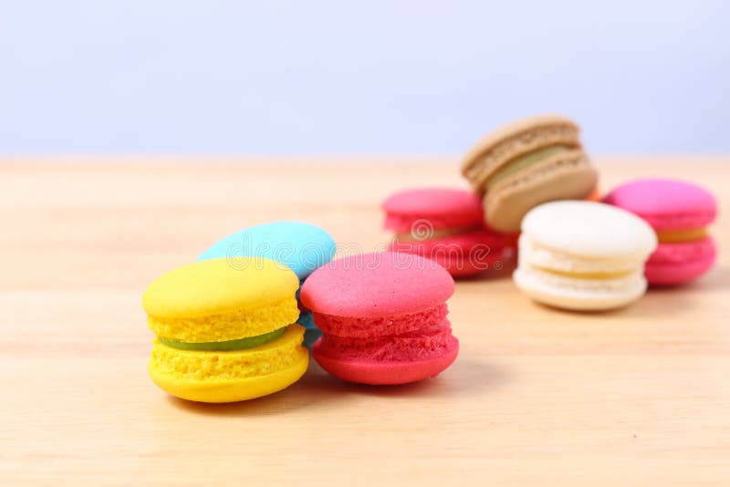 Colorful Sweet Cookie on Wooden Stock Image - Image of wooden, white ...