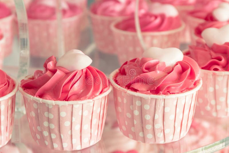 Colorful of Sweet Cup Cake. Stock Image - Image of glitter, heart: 53732143