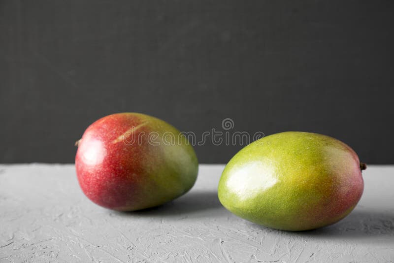 Colorful Sweet Mangoes, Side View. Close-up Stock Photo - Image of ...