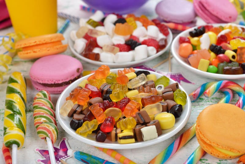 Colorful Sweets and Items for Children S Birthdays Stock Photo - Image ...