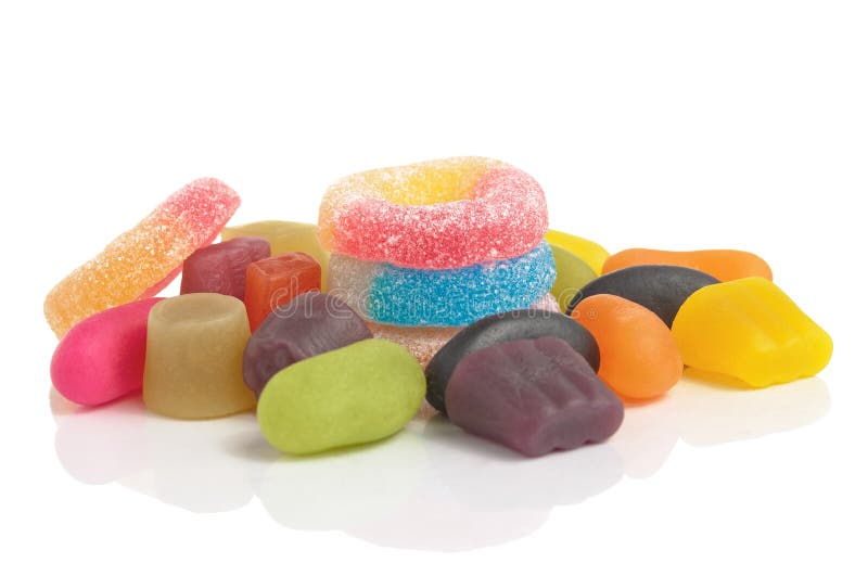 Colorful Sweets on White Background Stock Photo - Image of jelly, macro ...