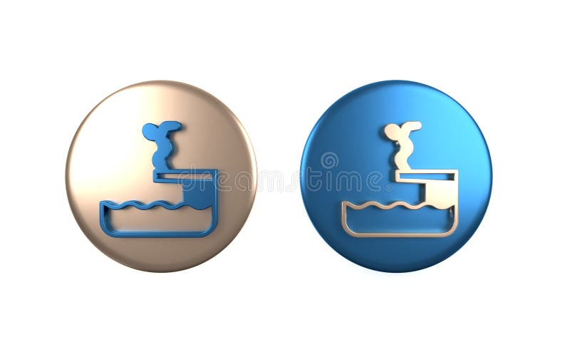 Colorful Swimmer Diving into Pool Icon Isolated on White Background ...