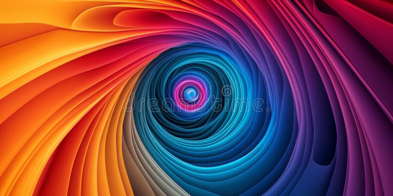 A Colorful Swirl of Different Colored Lines and Shapes, AI Stock ...