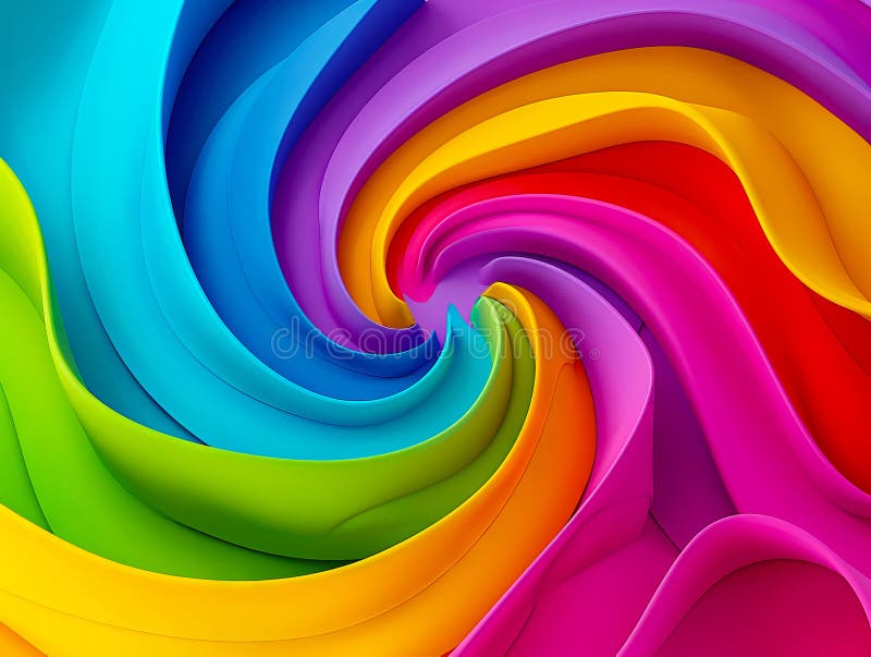 A Colorful Swirl of Fabric with a Rainbow Color Stock Image - Image of ...