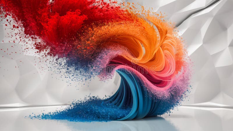 A Colorful Swirl of Liquid is Shown in a 3d Rendering, AI Stock ...