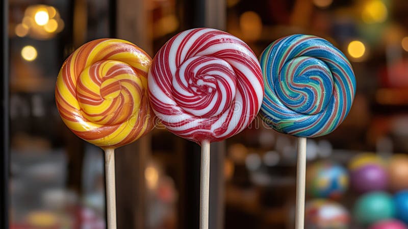 Colorful Swirl Lollipops (1 Stock Illustration - Illustration of ...
