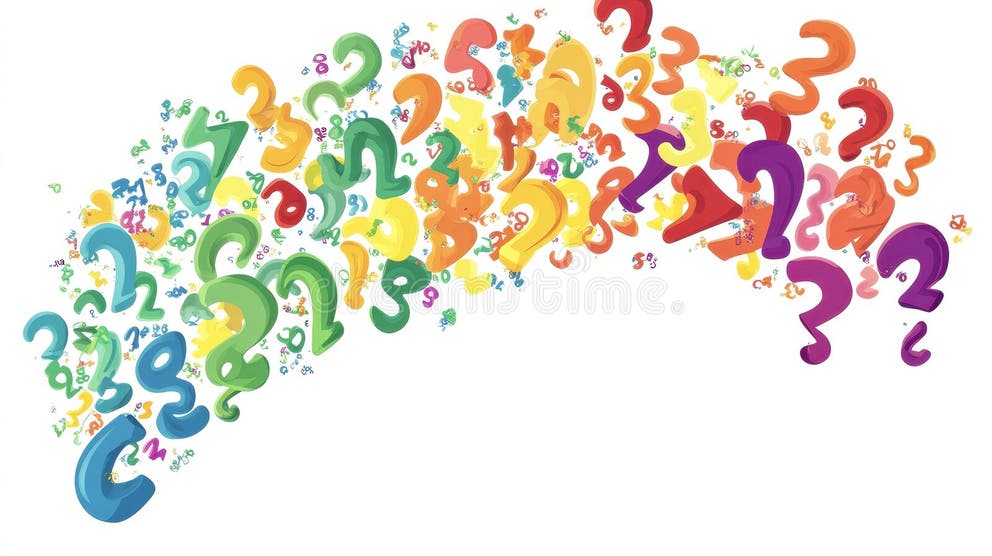 A Colorful Swirl of Numbers and Question Marks Stock Illustration ...