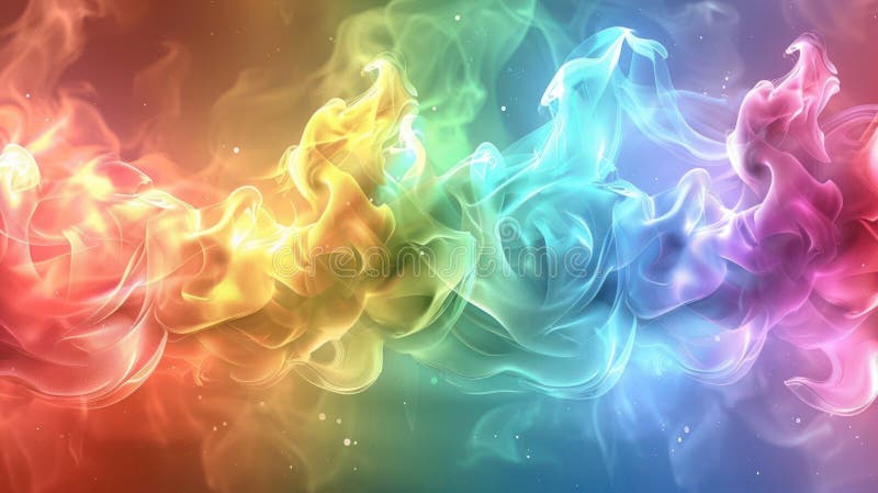 A Colorful Swirl of Smoke-like Patterns Creating a Vibrant, Abstract ...