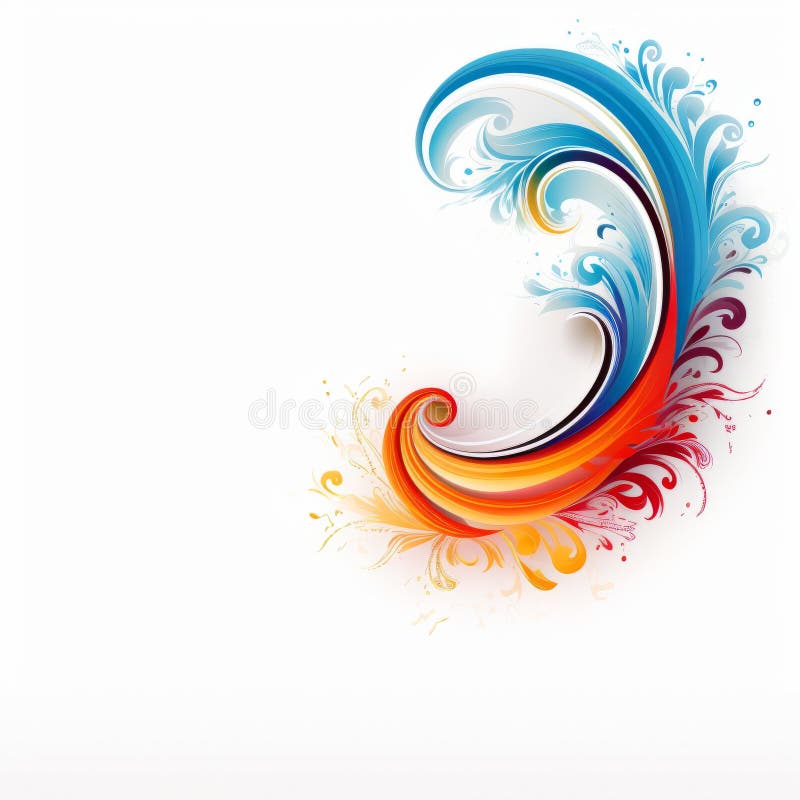 Colorful Swirl on White Background Innovative Tattoo Design Stock Image ...