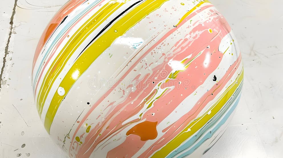 A Colorful, Swirled Sphere with Vibrant Stripes and Patterns Stock ...