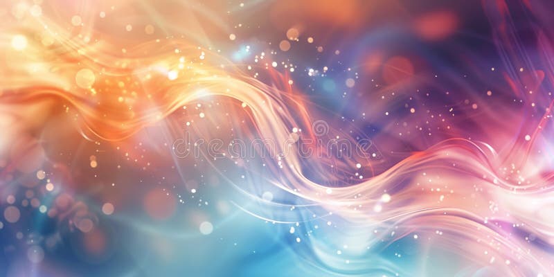 Abstract Background with Shiny Colorful Wave in Pastel Colors and ...