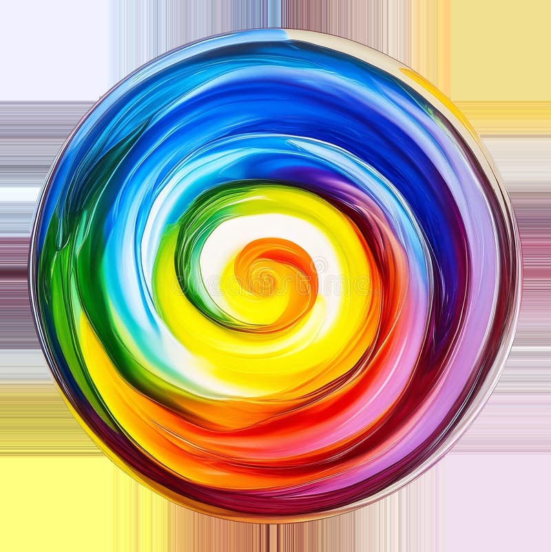 Colorful Swirling Abstract Circle Art Design with Vibrant Hues. Digital ...