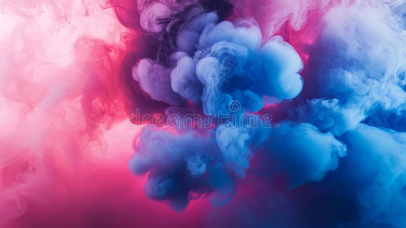 Colorful Swirling Clouds of Blue and Pink Smoke in Abstract Composition ...