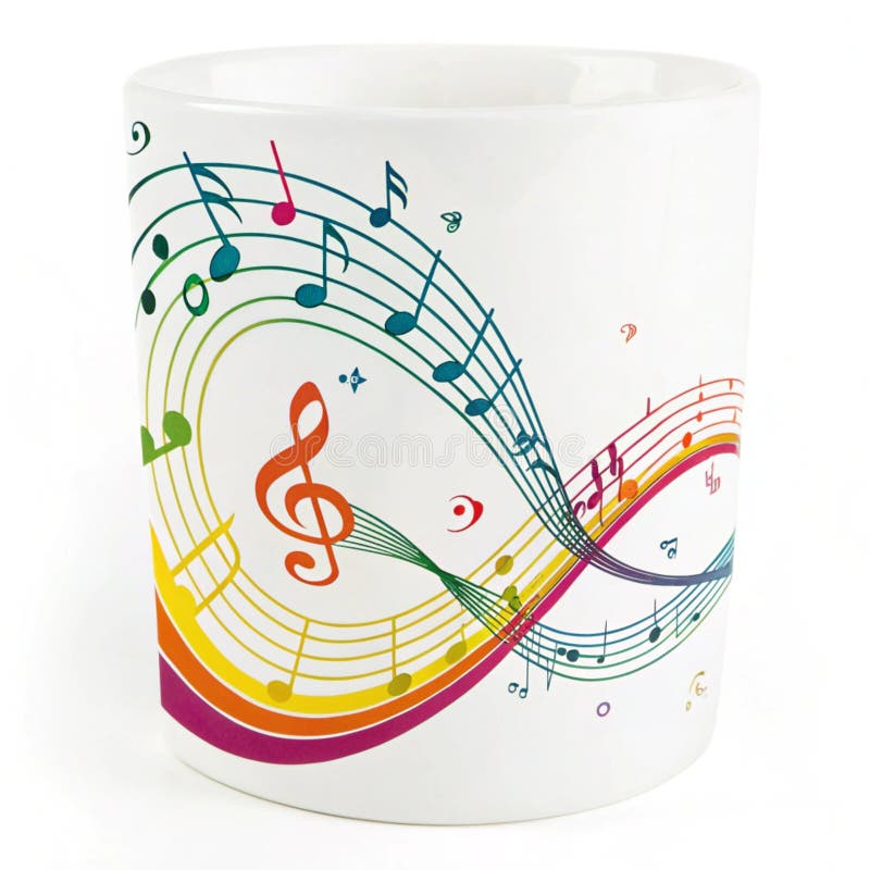 Rainbow Musical Notes Swirling Design Stock Illustration - Illustration ...