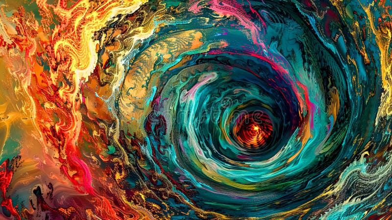 Colorful Swirling Energy Vortex Creating a Wormhole in Space Stock ...
