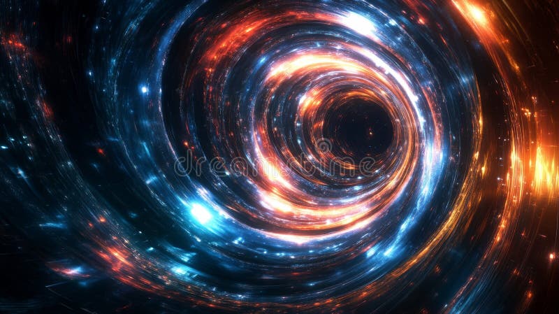 Colorful Swirling Galaxy with Bright Stars in Motion, Interstellar ...