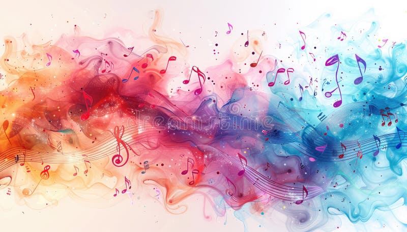 A Colorful, Swirling Line of Musical Notes by AI Generated Image Stock ...