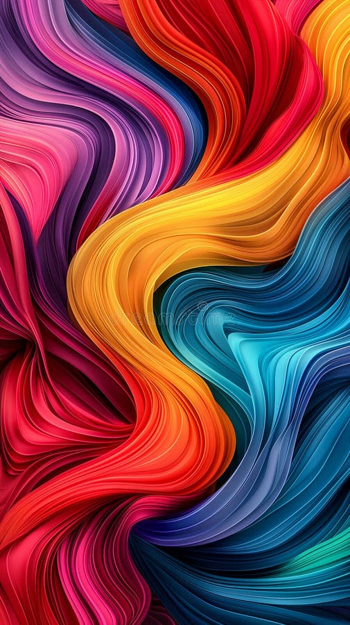 Colorful Swirling Lines Create Abstract 3d Vibrant Background Design Generative Ai Stock Image