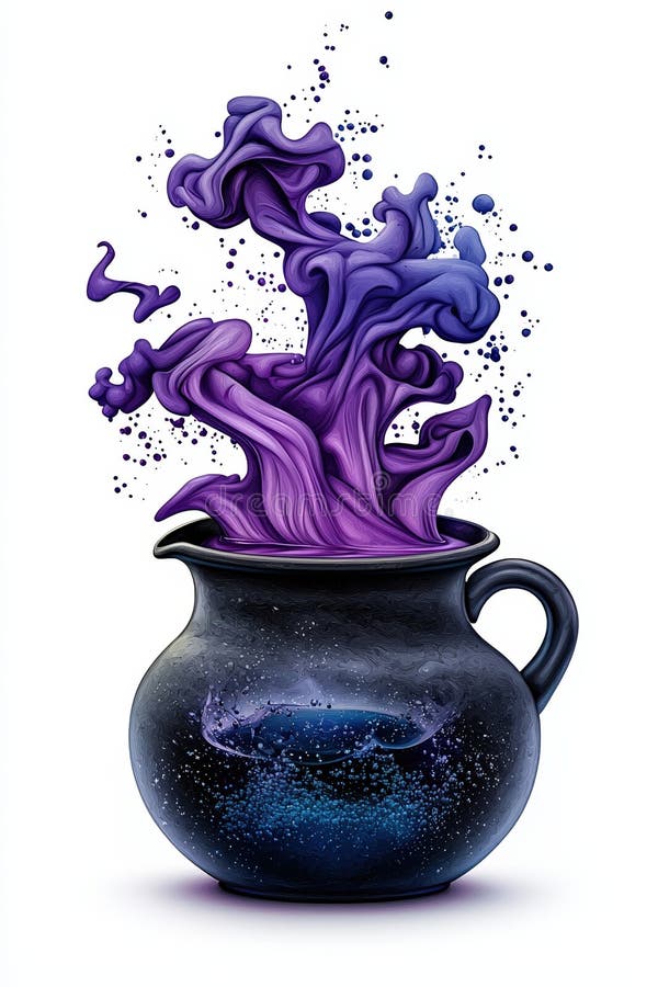 Colorful Swirling Liquid in a Pot Stock Illustration - Illustration of ...