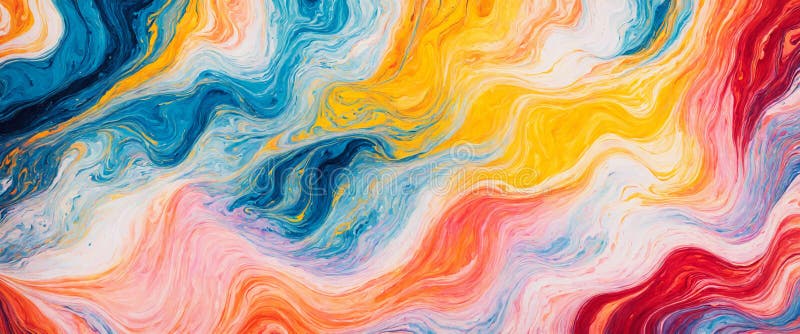 Colorful Swirling Paint with a Marbled Effect Stock Illustration ...