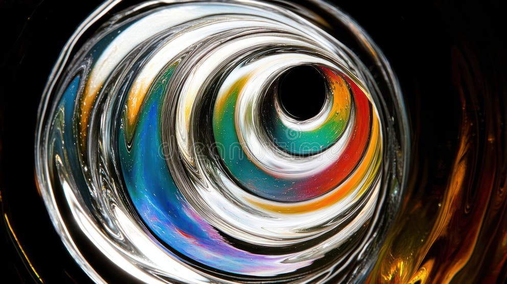 Abstract Swirling Colors Tunnel, Psychedelic Vortex of Paint Stock ...