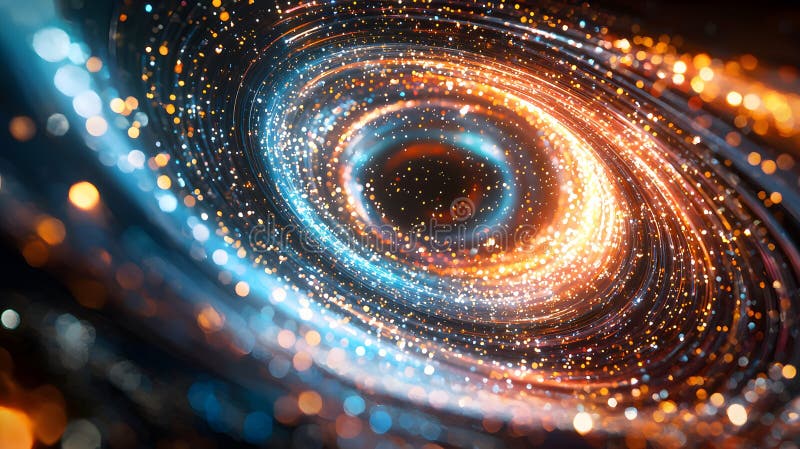 Colorful Swirling Vortex of Light Beams Stock Illustration ...