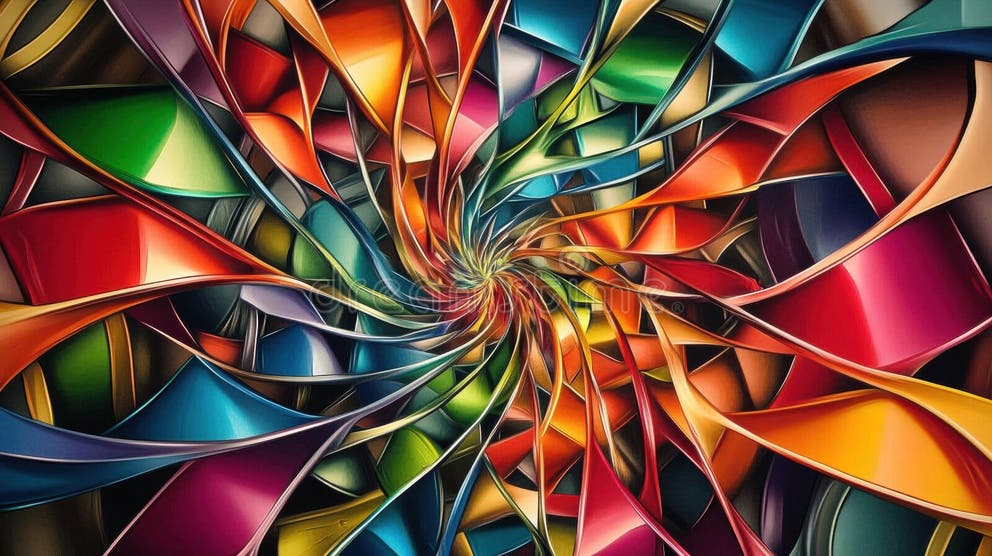 Colorful Swirls Explode Outward Creating Vibrant Design with Colorful ...