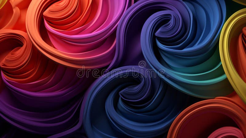 Colorful Swirls of Fabric are Shown in this Image Stock Illustration ...